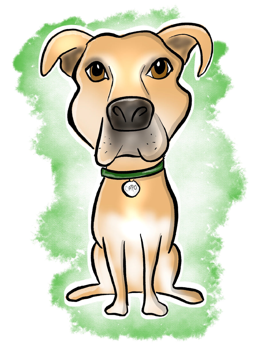 Capo the Dog Caricature - digital – Cartoon Jordan