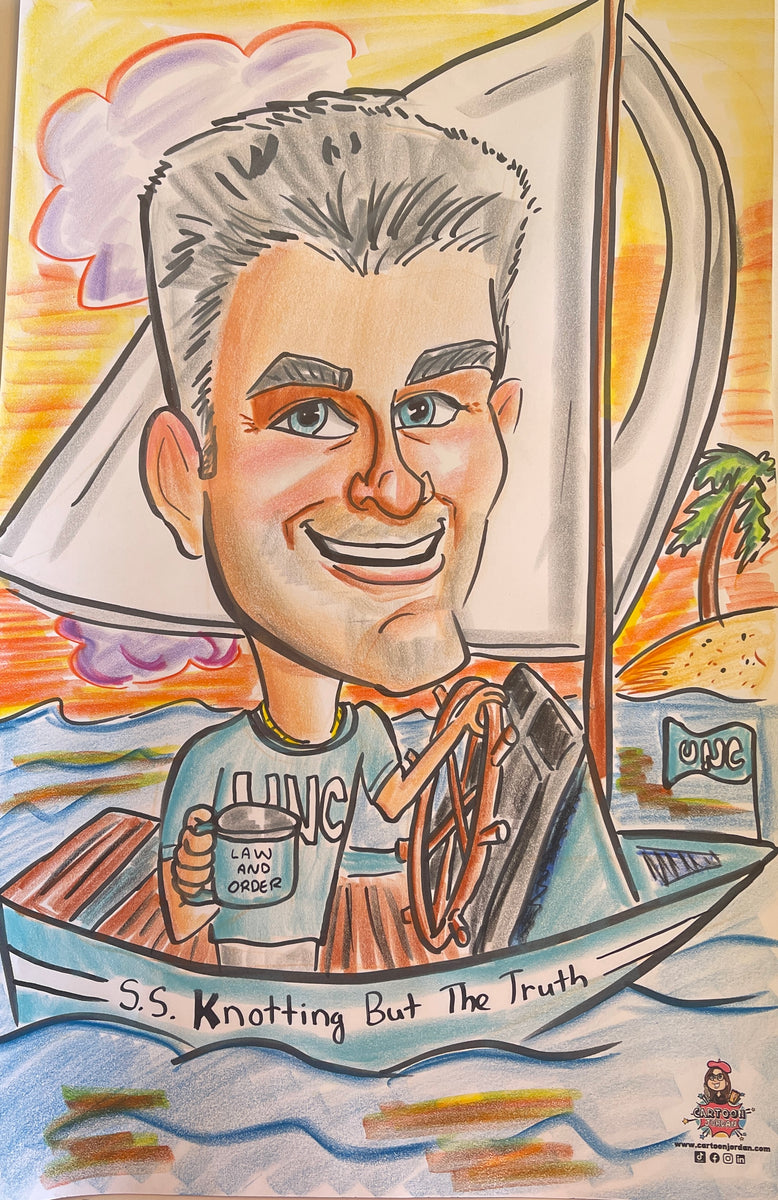 Retiring NC District Attorney Caricatures – Cartoon Jordan