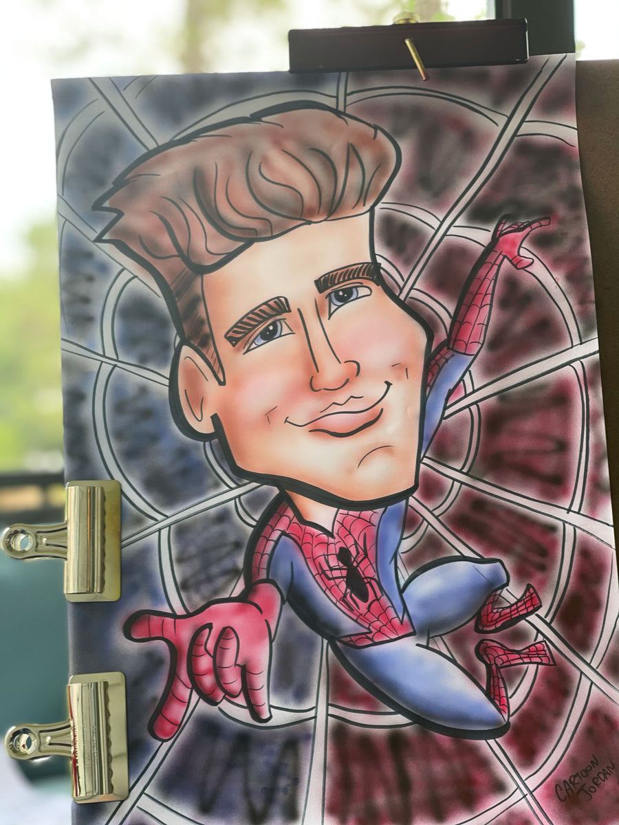 Spiderman Caricature Airbrush Commission – Cartoon Jordan