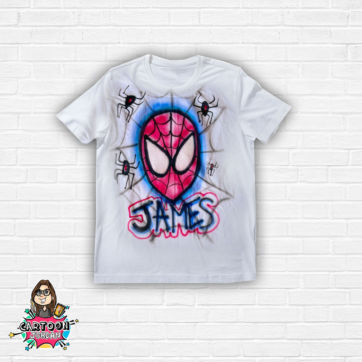 Custom Airbrushed Spiderman T-Shirt – Cartoon Jordan